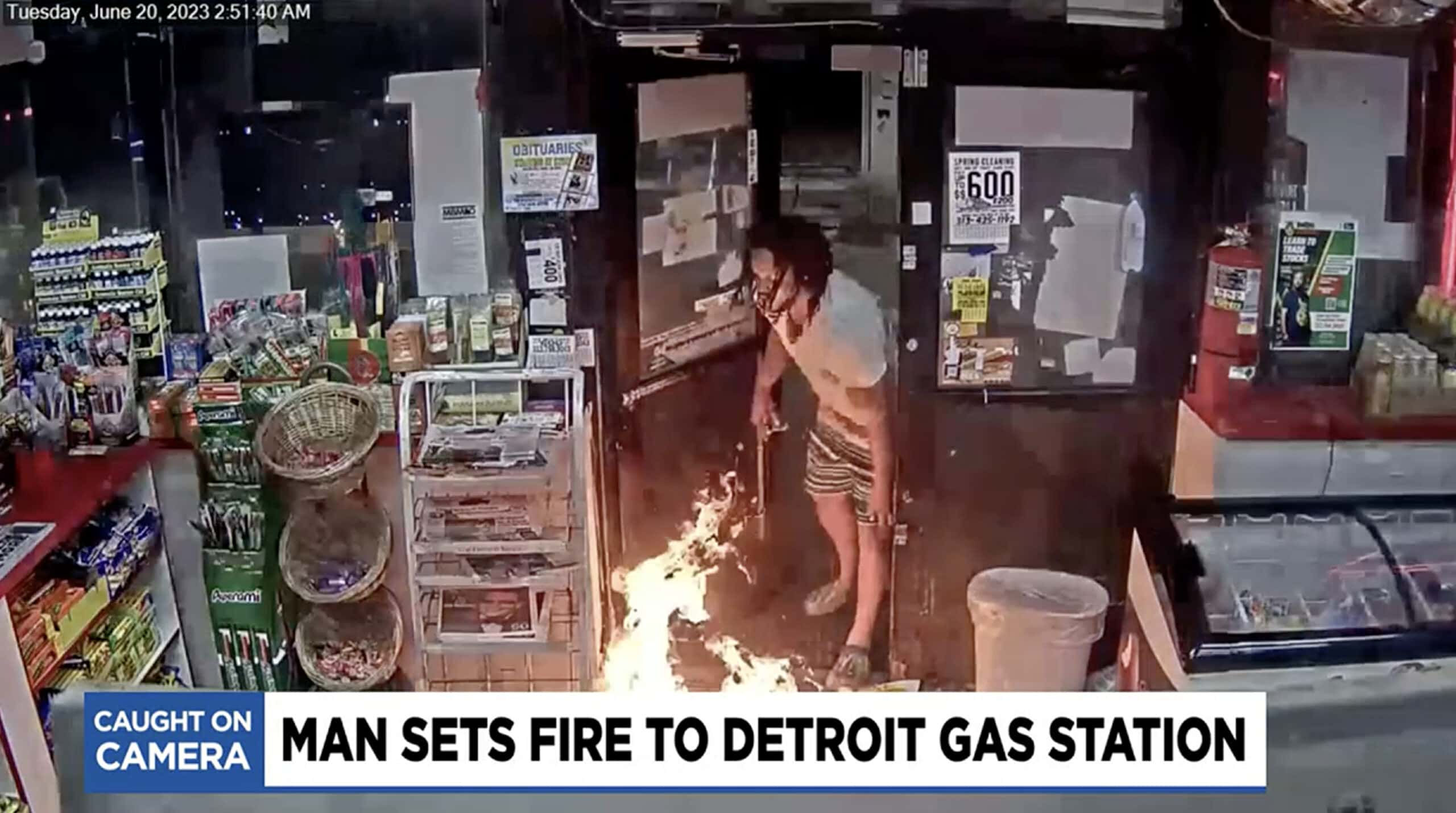 Detroit Man arrested, setting gas station on fire – Trapped clerk ...
