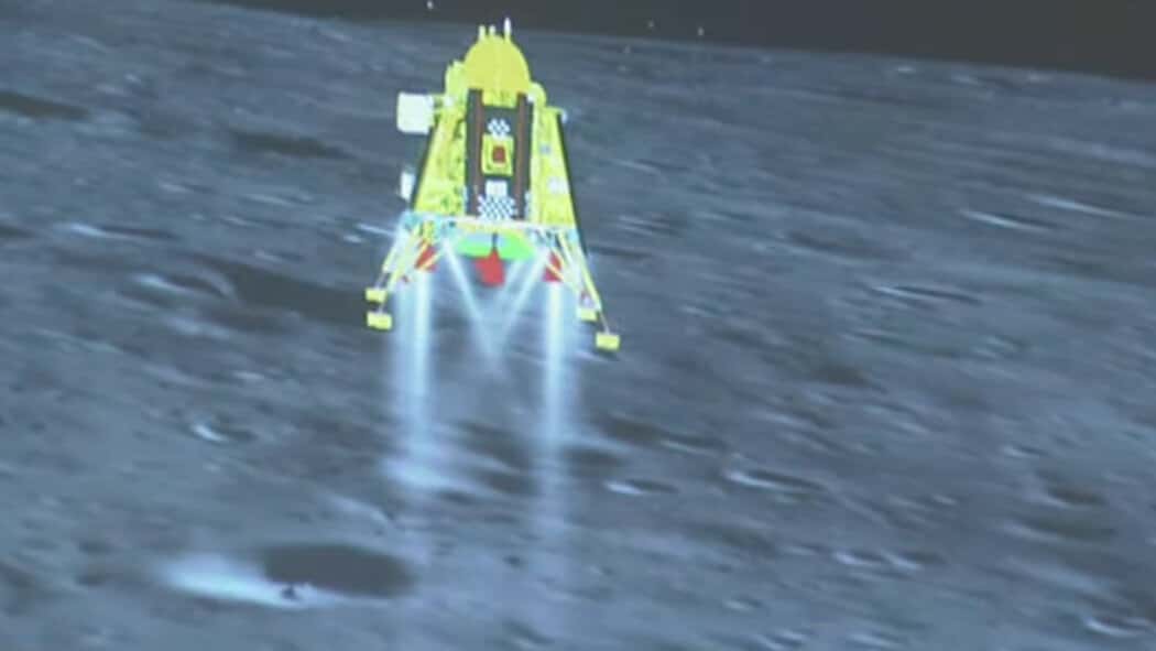 The Chandrayaan-3 moon rover from India, Pragyan, takes the first image ...