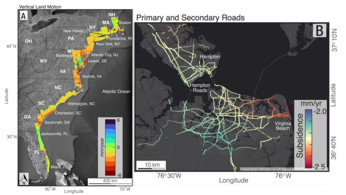 Observations from Satellite Data Reveal Subsidence along the US East ...